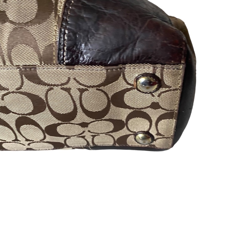 Coach Signature Leather Trim Shoulder Bag (Bh) - Gem